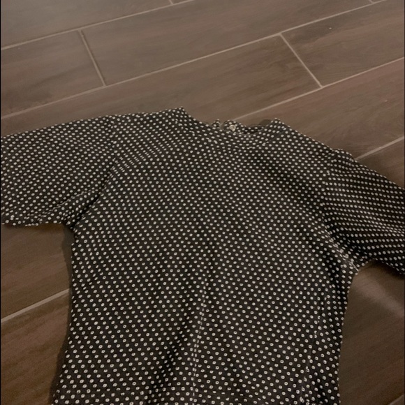 Tops | Black Polka Dot Crop Top | Poshmark